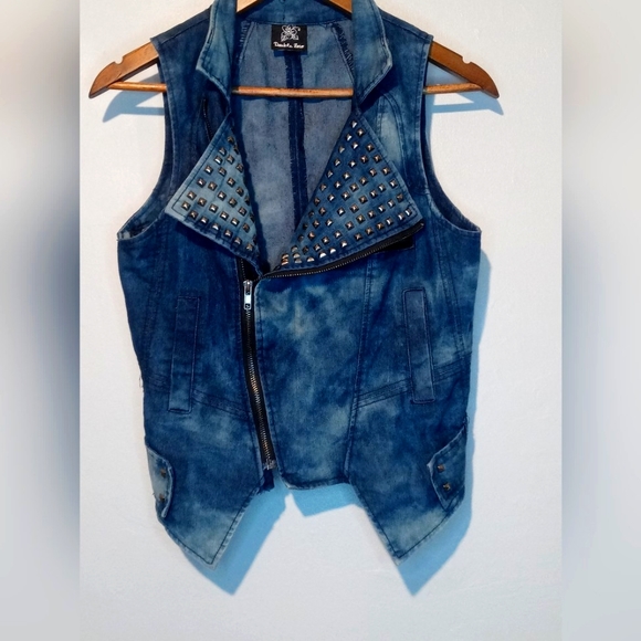 Double Zero | Jackets & Coats | Studded Denim Vest | Poshmark